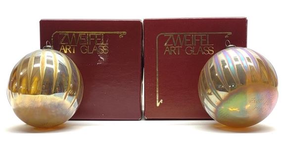 Craig Zweifel | 2) Zweifel Art Glass Christmas Ornaments (Signed (1982 ...