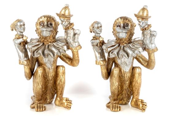 Monkey | Decorative Gilt Composite Monkey Puppeteers | MutualArt