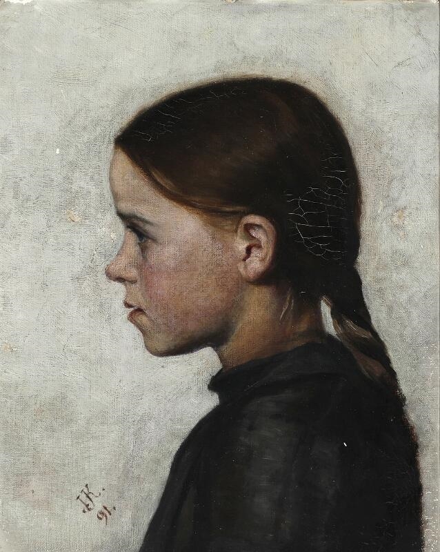 Danish School, 19th Century | Portrait of a girl with braided hair (91 ...