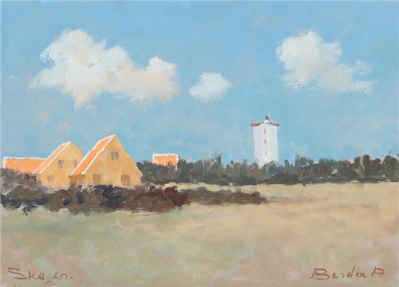 Hans Bendix Pedersen | View of Skagen's White Lighthouse | Compare ...