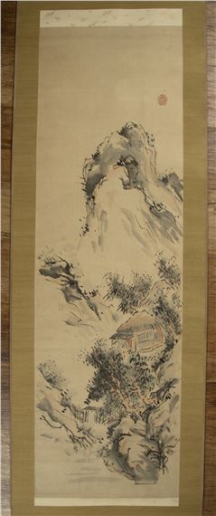 Yokoi Kinkoku | Mountain landscape with a scholar and pavilion (Early ...