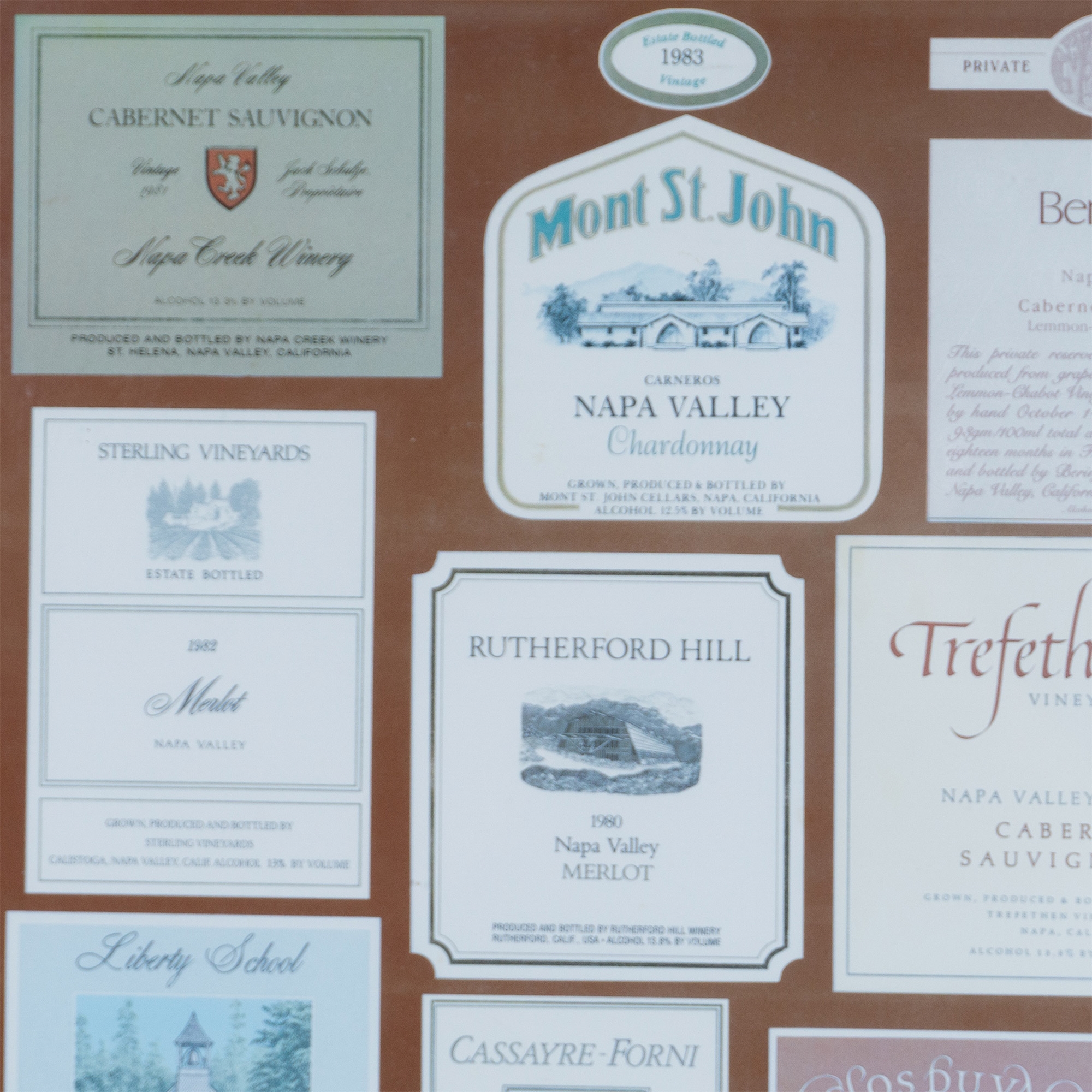 Beige | Wines of the Napa Valley Series Three Labels Framed Poster ...