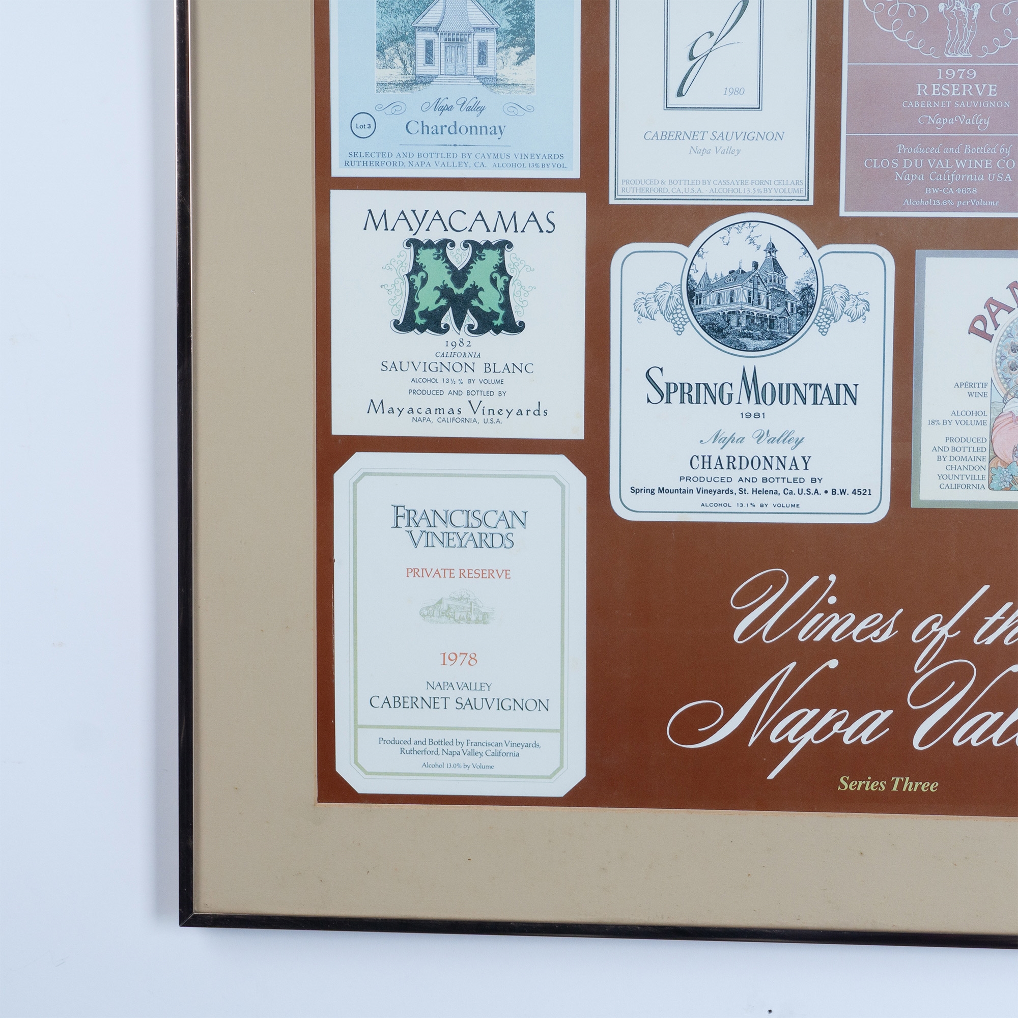 Beige | Wines of the Napa Valley Series Three Labels Framed Poster ...