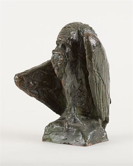Albéric‏ Collin | Sculpture en bronze à patine verte: Rapace | MutualArt