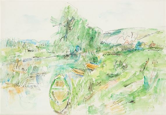 Henri Ramah | Barques sur la rivière. | MutualArt