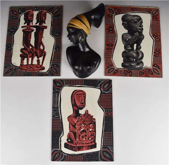 Mark Coomer | Keramos-Wien mid century modern African lady wall plaque ...