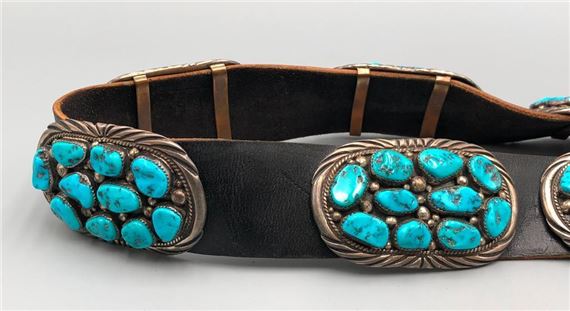 Timothy Lee | Timothy Lee Turquoise Cluster Concho Belt (Circa 1980s ...