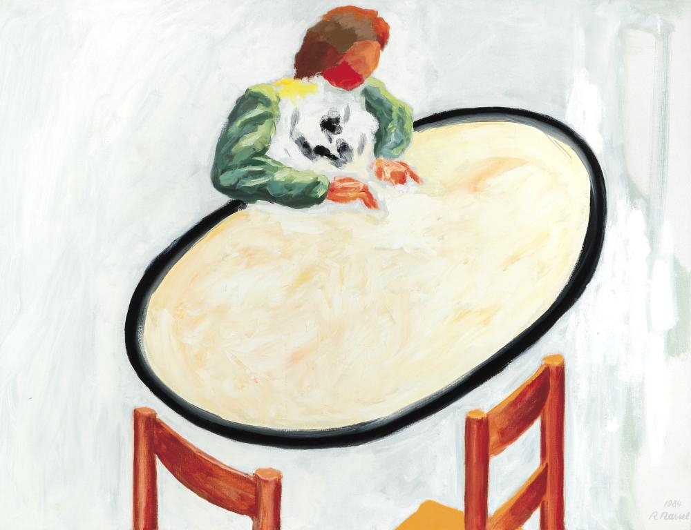 Roger Raveel | Vrouw aan het ovaal van een tafel (1984 (1984) | MutualArt