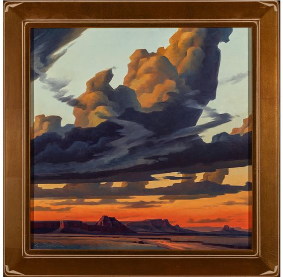 Ed Mell | Drifting Clouds at Sunset (1990) | MutualArt