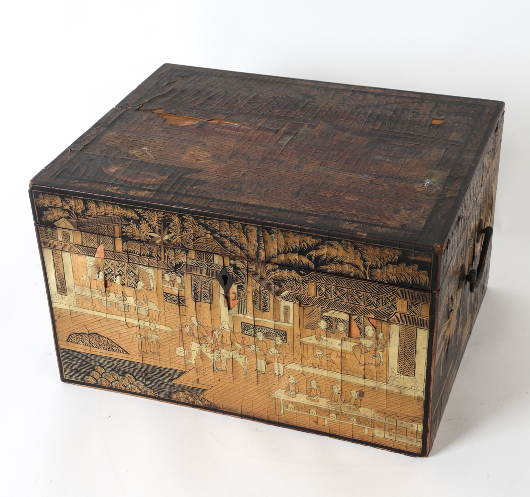 Unknown | ANTIQUE CHINESE LACQUER BOX | MutualArt
