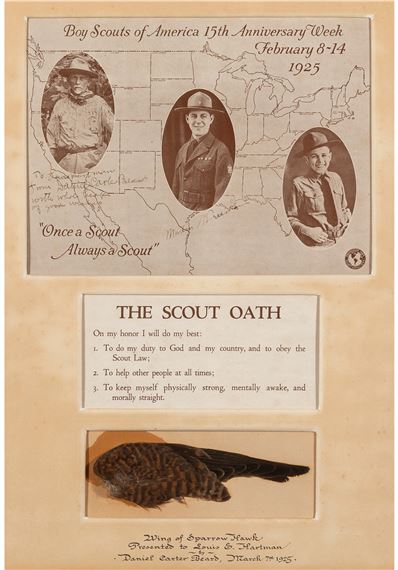 Daniel Carter Beard | BSA 15th Anniversary Scout Oath with Mounted ...