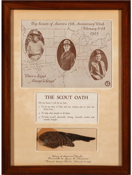 Daniel Carter Beard | BSA 15th Anniversary Scout Oath with Mounted ...
