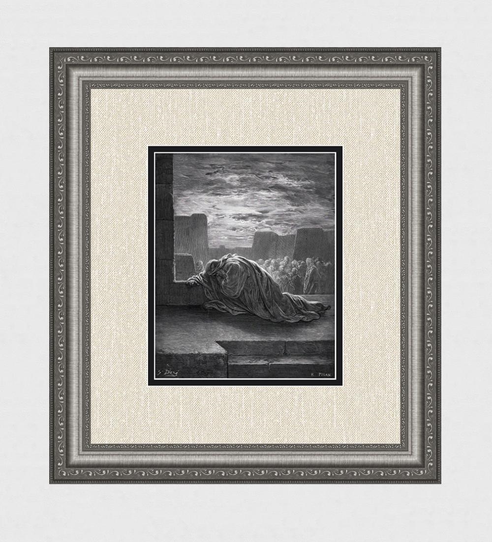 Gustave Doré | GUSTAVE DORE 1800s Religious Wood Engraving EZRA PRAYING ...