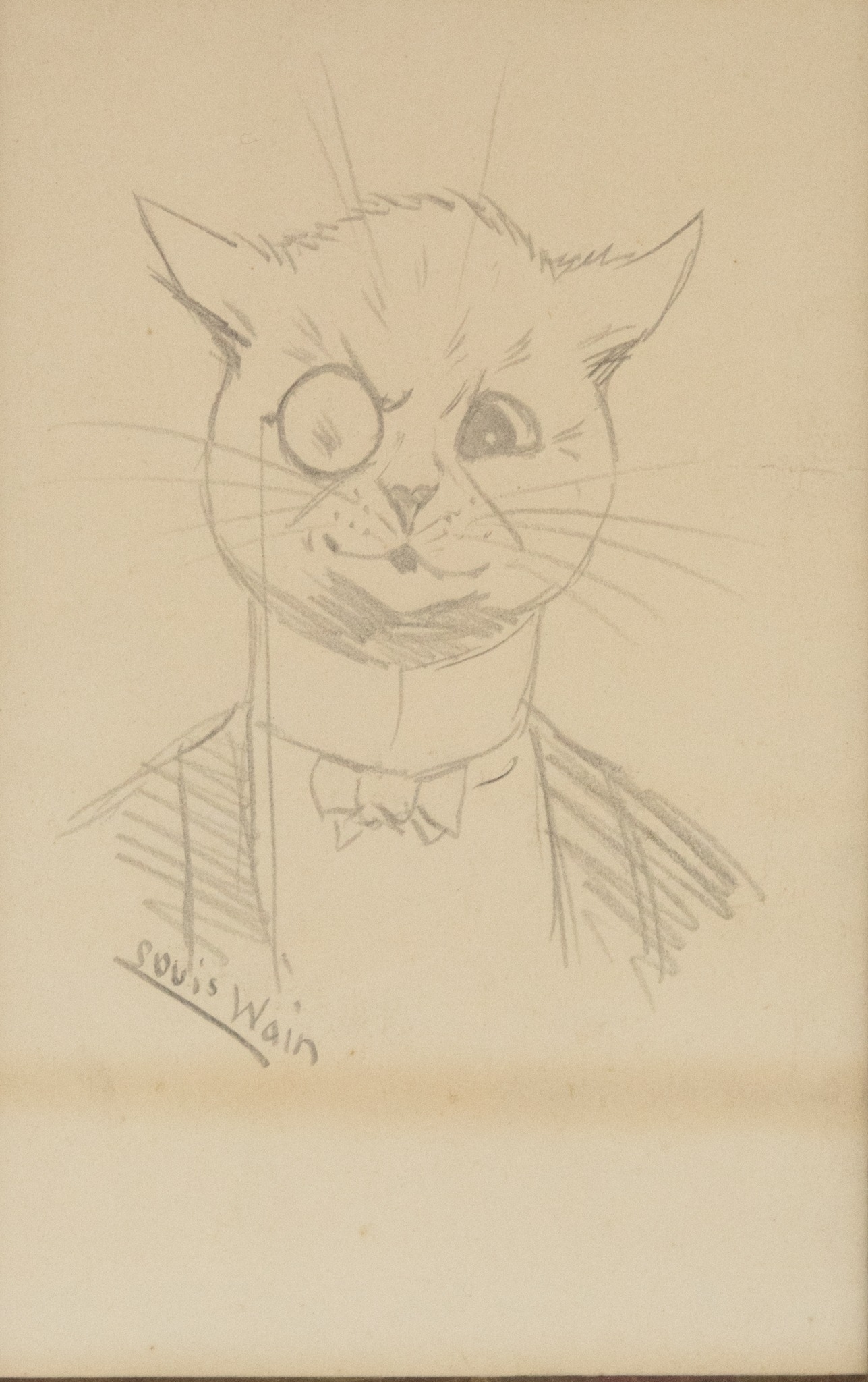 Louis Wain | Anthropomorphic feline caricature monocle | MutualArt