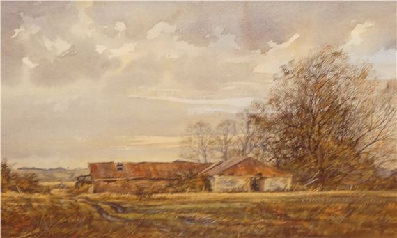 Edward Stamp | Prize bull in a landscape (1988) | MutualArt