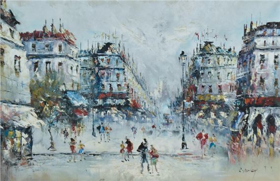 R. DAVEY | impressionistic Parisian street scene | MutualArt