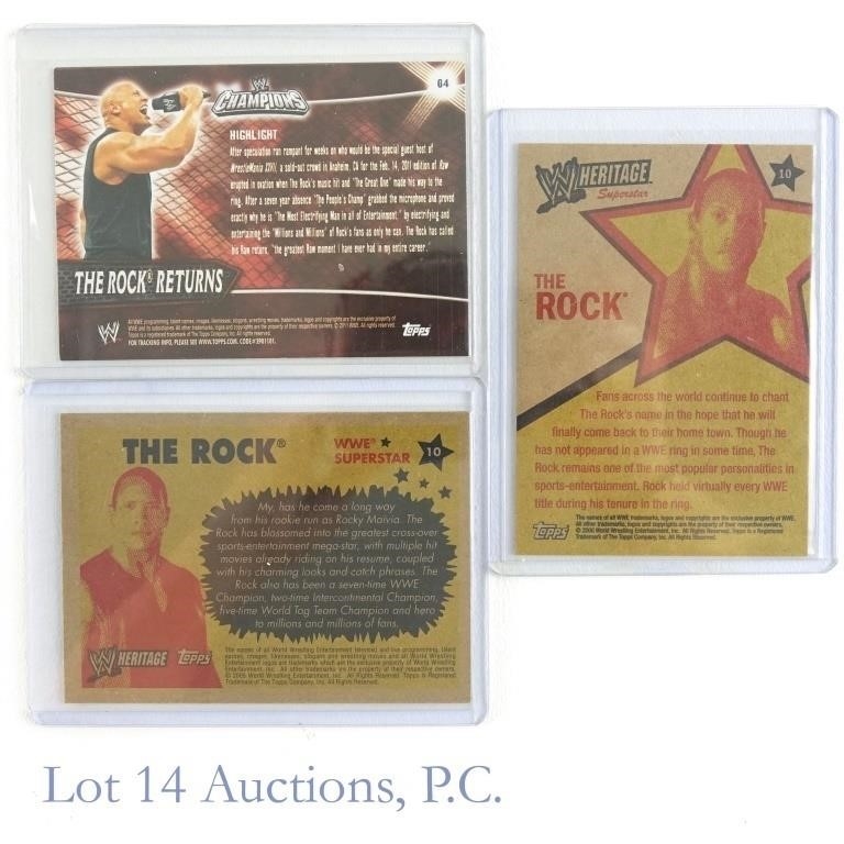 Steven Johnson | Dwayne Johnson The Rock Signed WWE Cards (3 | MutualArt