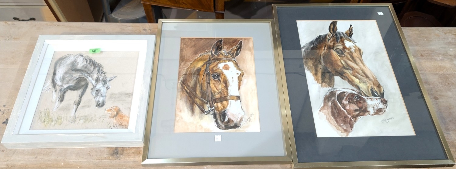Julie Midgley | study of horses and a dogs head | MutualArt