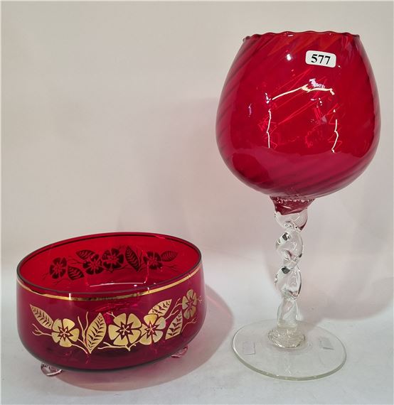 A Ruby | A RUBY RED BRANDY BALLOON GLASS (Circa 1970) | MutualArt