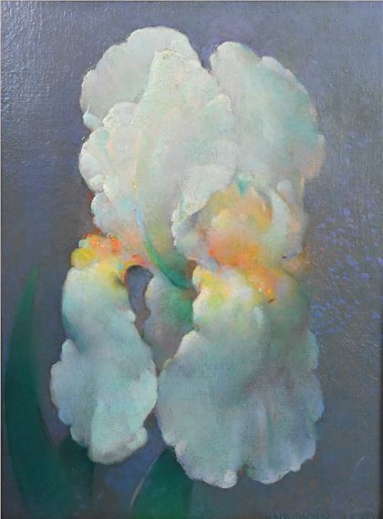 Dimitri Romanovsky | “White Iris” floral still life | MutualArt
