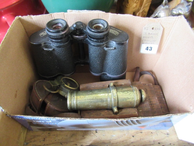 Brook | JANE BROOK MODEL, CANNON AND ZEISS BINOCULARS WITH WWI COMPASS ...