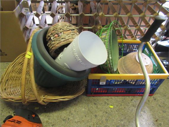 Unknown | HANGING BASKETS AND PLANTERS WITH A WICKER FLOWER BASKET ...