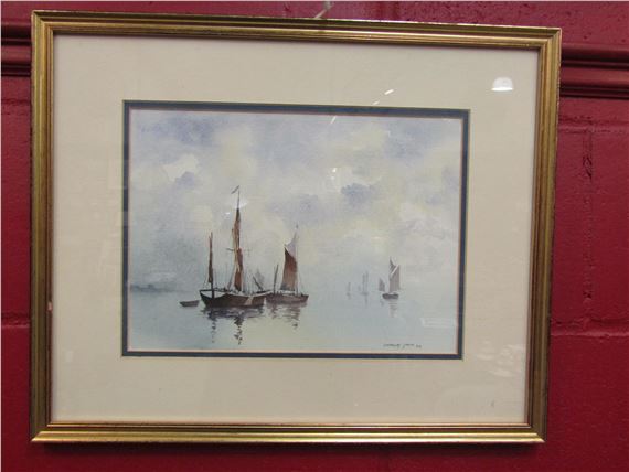 Charles Smith | Thames Barges - Early morning (96) | MutualArt