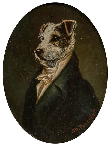 Thierry Poncelet | medallion portrait of a dog (1946) | MutualArt
