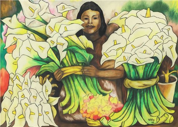 Diego Rivera | AFTER DIEGO RIVERA PASTEL DRAWING, 'CALLA LILES VENDOR ...