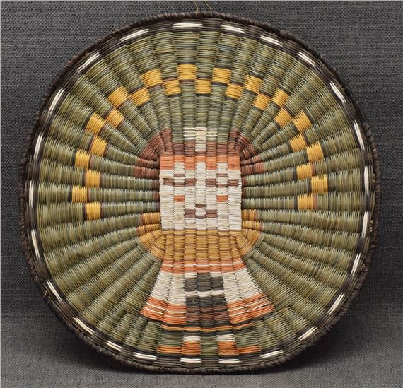 Jewelry | HOPI WICKER BASKETRY PLAQUE (1970) | MutualArt