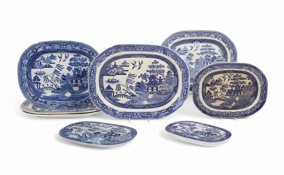 Timothy Corrigan | An eight piece group of Staffordshire blue and white ...