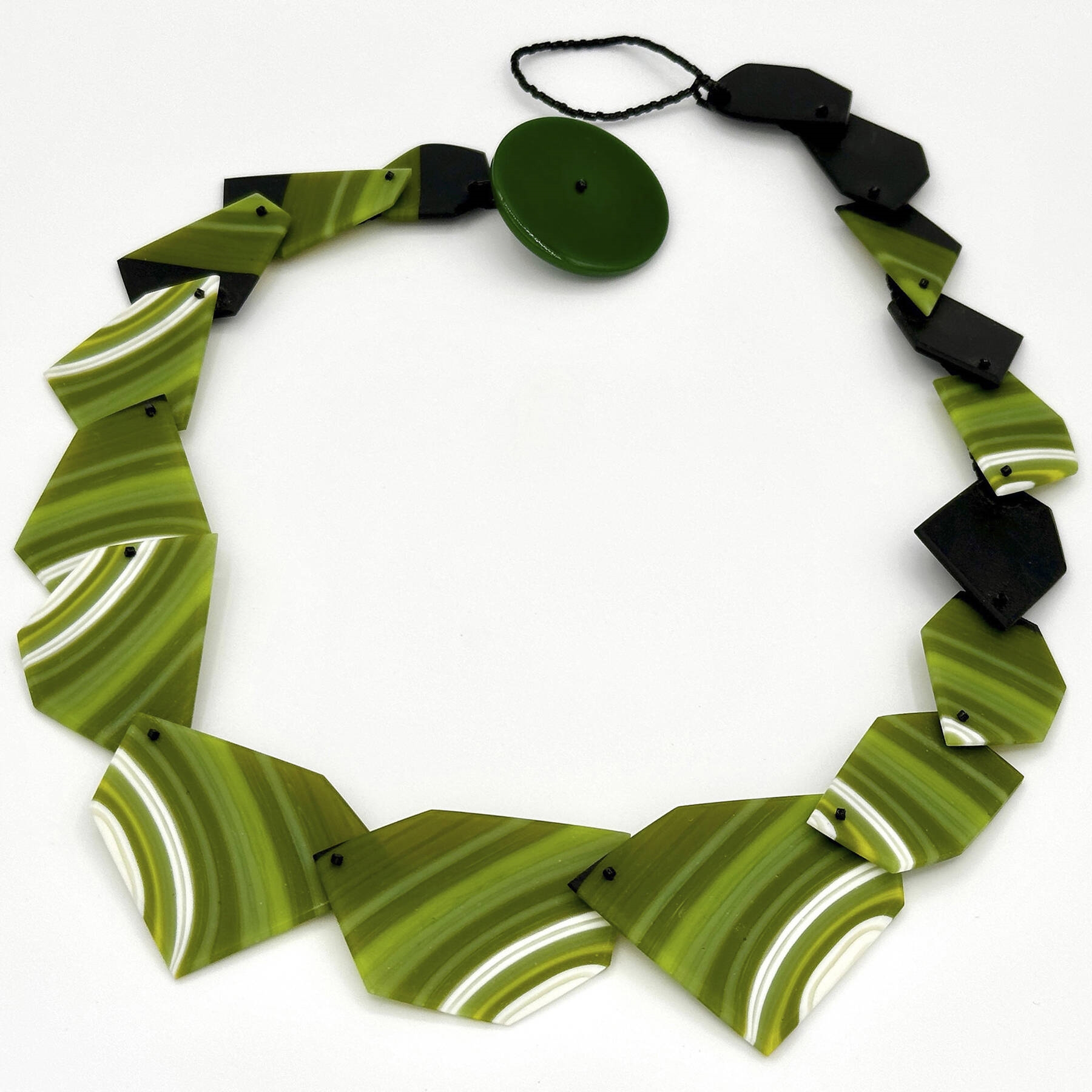 Erica Rosenfeld | Kinetic Shades of Green Necklace (2024) | MutualArt