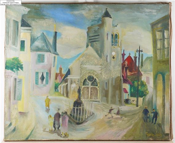 Mary Fedden | Village in France (1949) | MutualArt