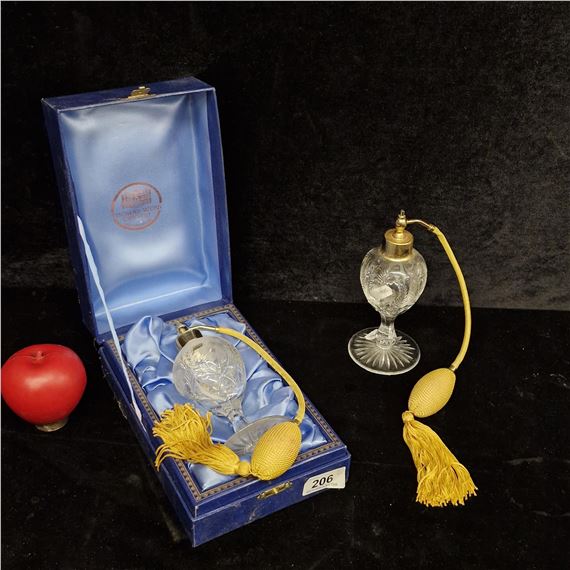 Thomas Webb | Two elegant Thomas Webb Crystal perfume bottles including ...