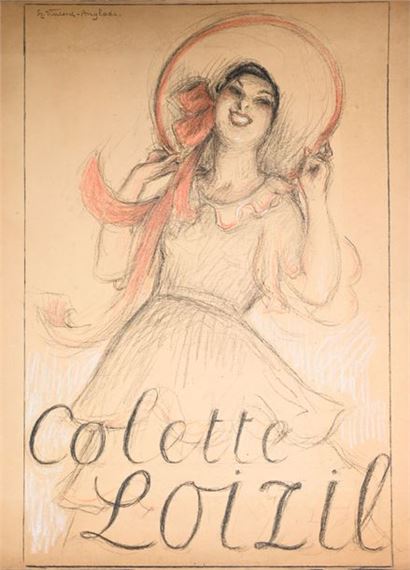 Henri Vincent Anglade | Portrait of actress Colette Loizil Reproduction ...