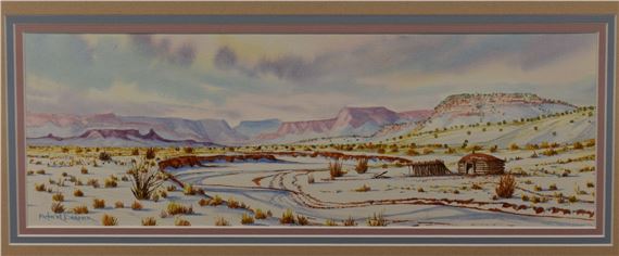 Robert Draper | Landscape with Navajo hogan (1980) | MutualArt