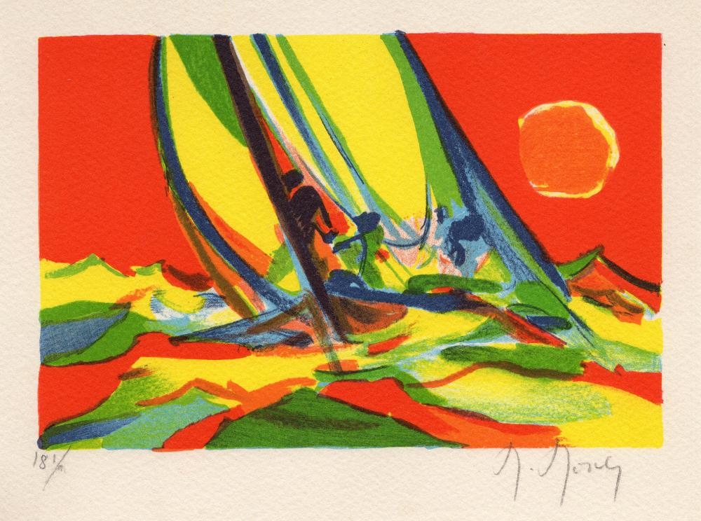 Marcel Mouly | Marcel Mouly Hand signed Lithograph Sunset | MutualArt
