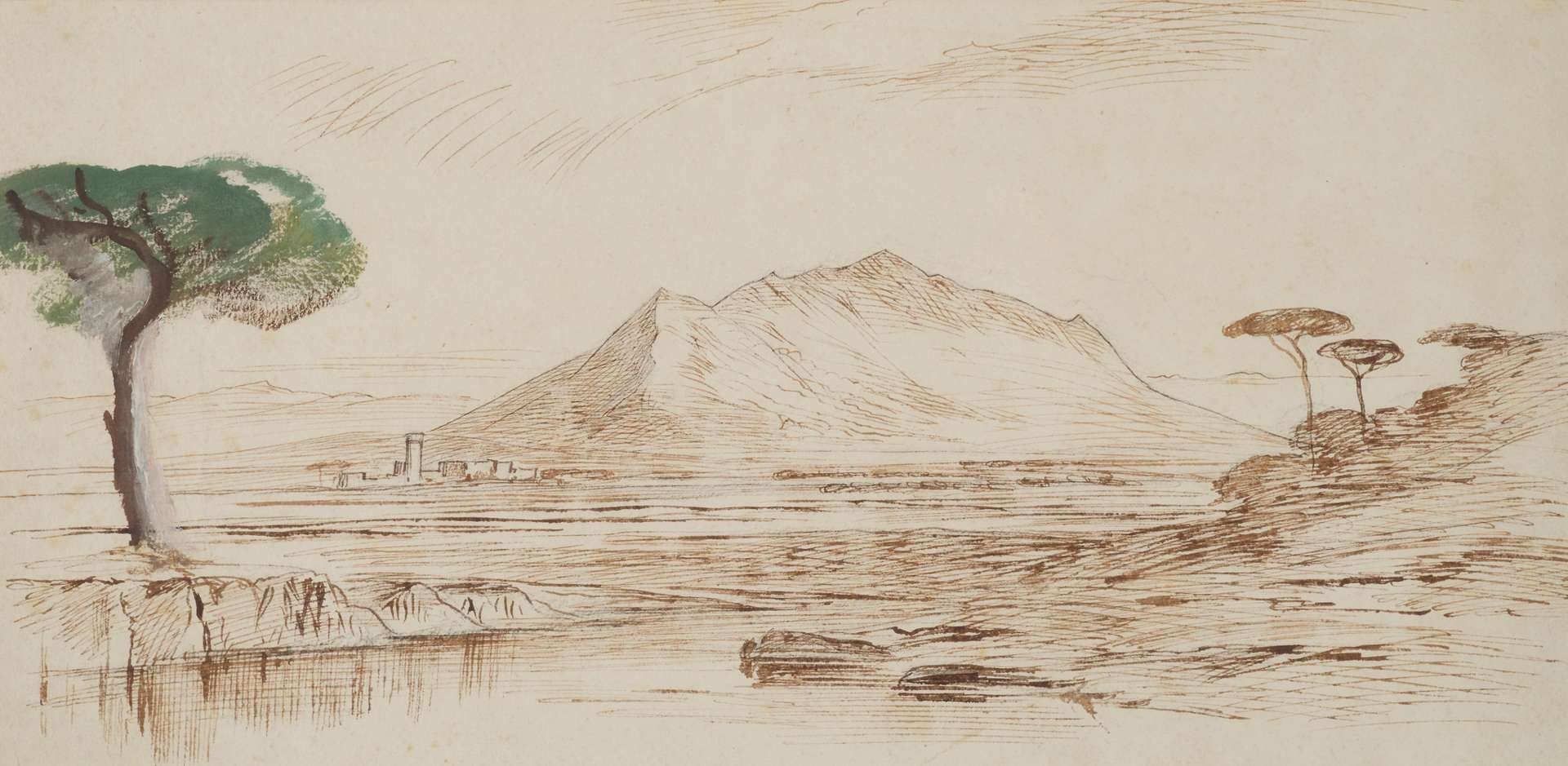Edward Lear | MOUNTAINOUS LANDSCAPE WITH CEDAR | MutualArt