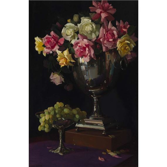 Herbert Davis Richter | PINK AND YELLOW ROSES | MutualArt