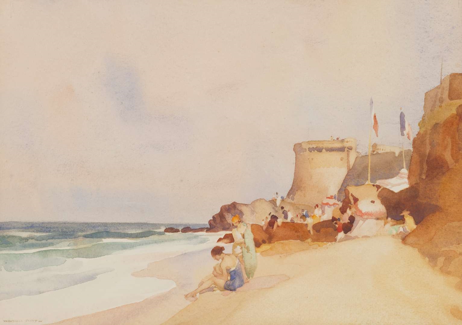 William Russell Flint | END OF THE BEACH, ST MALO | MutualArt