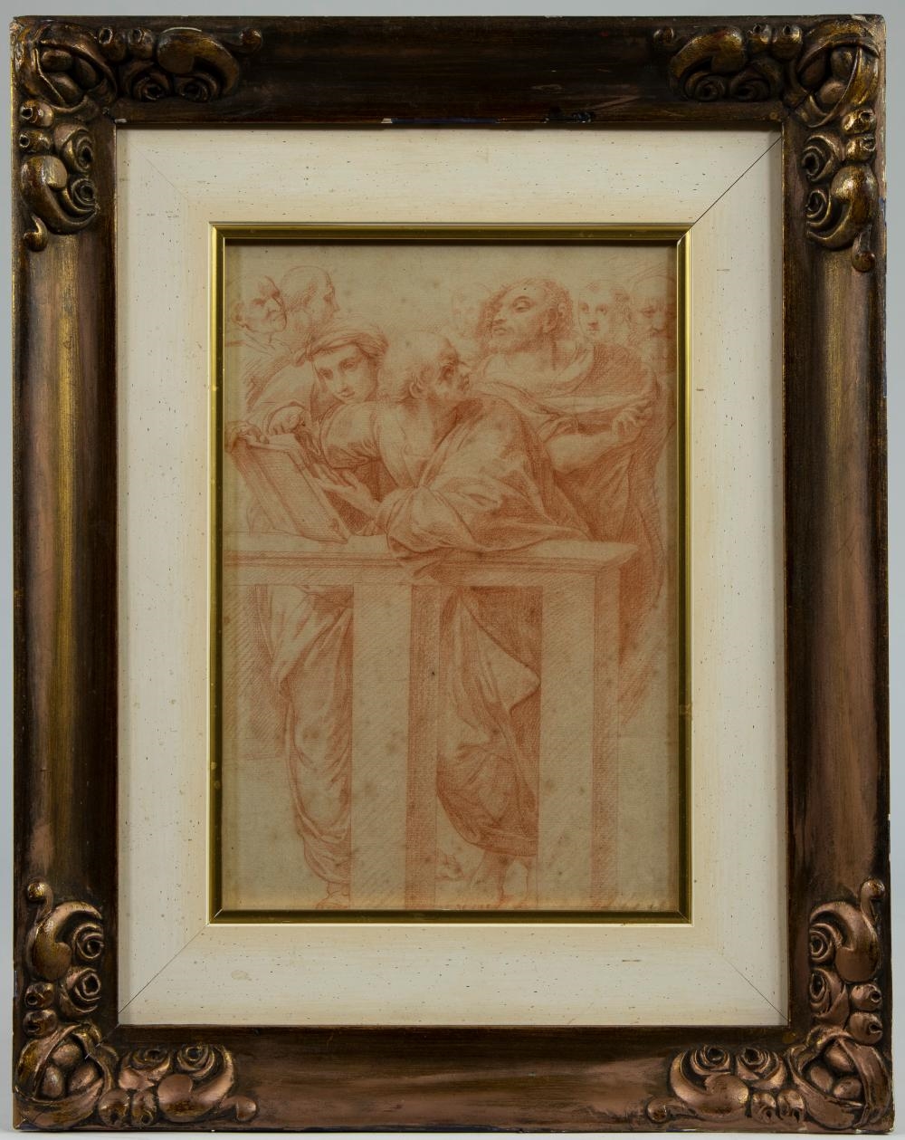 Raffaello Sanzio | Renaissance drawing in red chalk (sanguine) of ...
