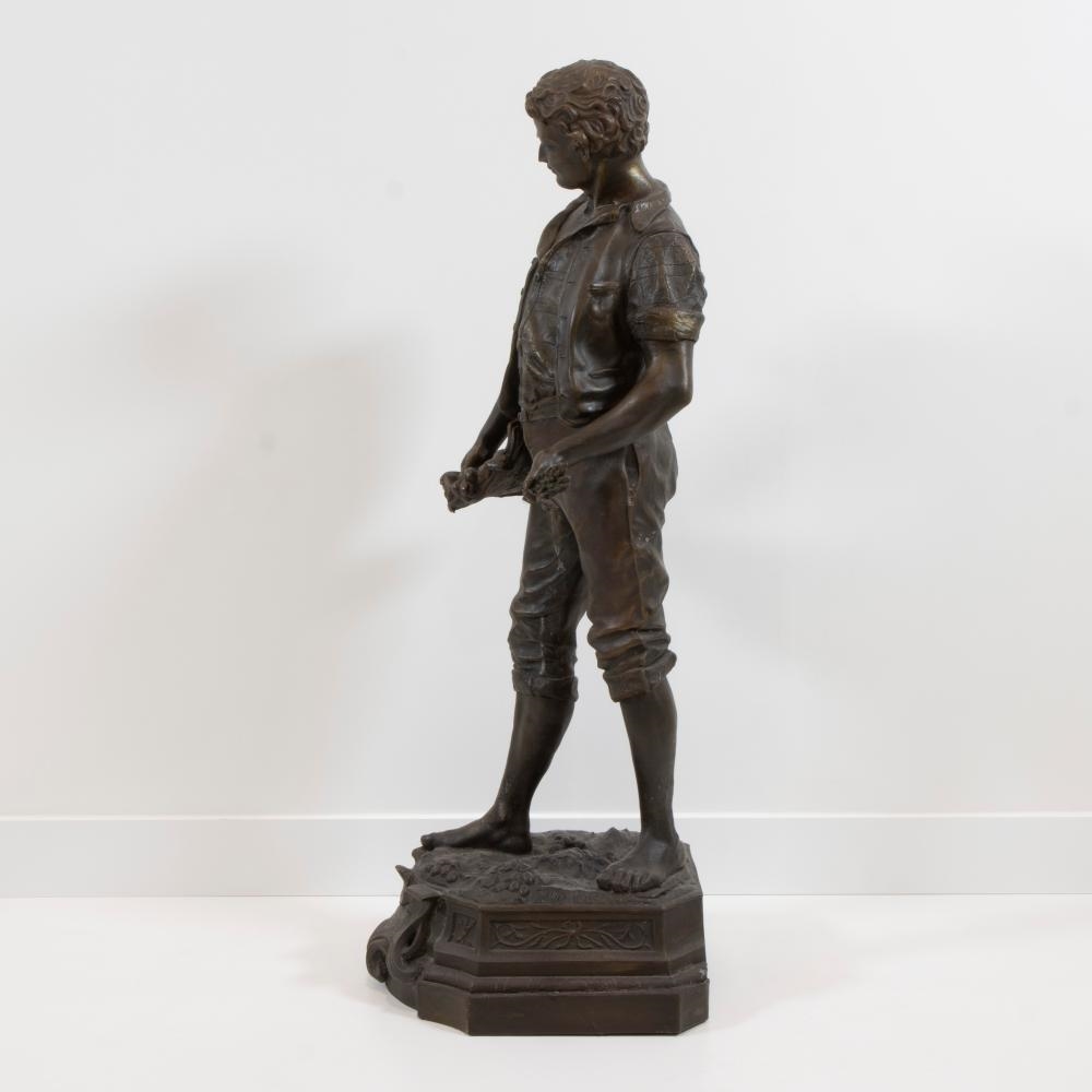 F. Milliot | Large statue of a sower in artificial bronze | MutualArt
