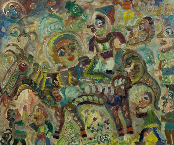 Ernest van den Driessche | party in the village | MutualArt