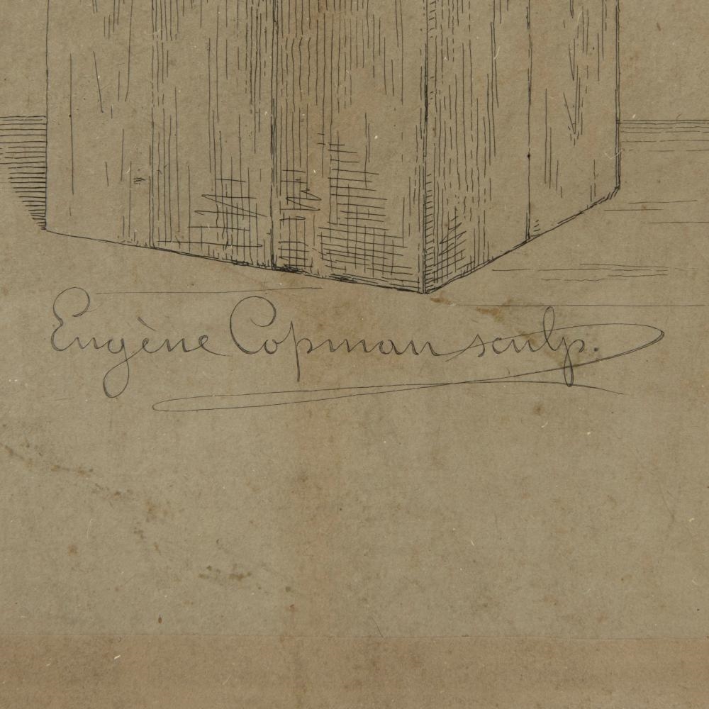 Royal Academy | Engraving of a standing male nude engraved by Eugène ...