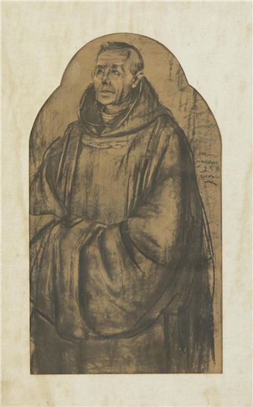 Albert Servaes | charcoal drawing Monk of Orval (1928) | MutualArt