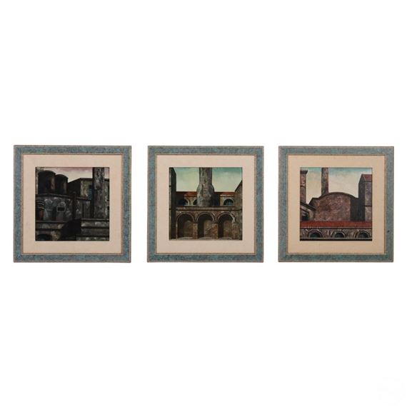 Tonino Caputo | Tonino Caputo 1933-2021 Architecture Paintings 3pc ...
