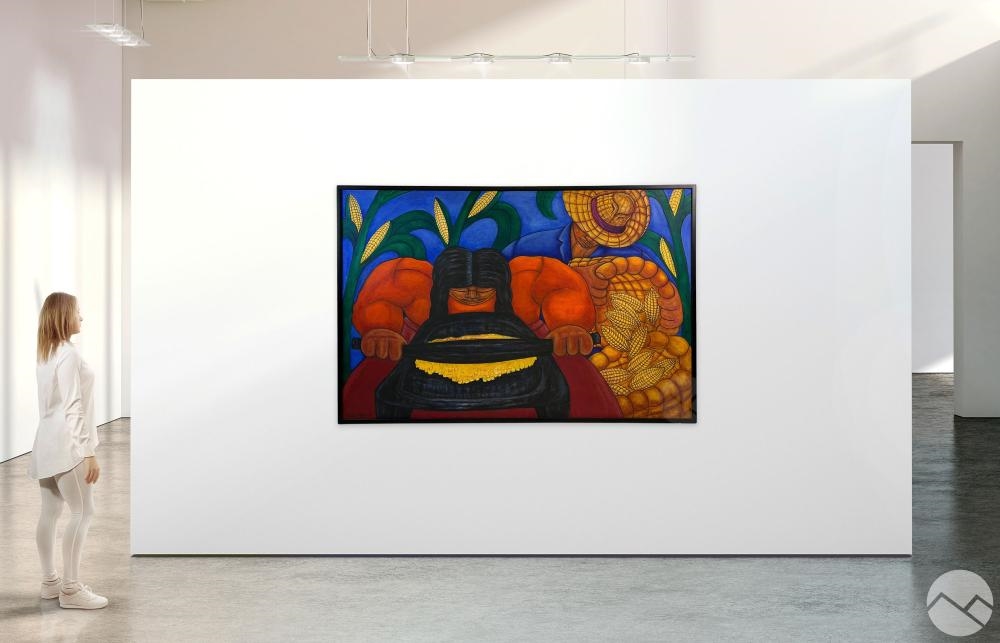 Diego Rivera | Gilberto Guzman b.1945 Corn Field Workers Painting ...