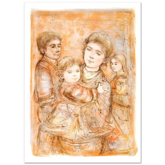 Edna Hibel | Portrait of a Family Limited Edition Lithograph (28 x 40.5 ...