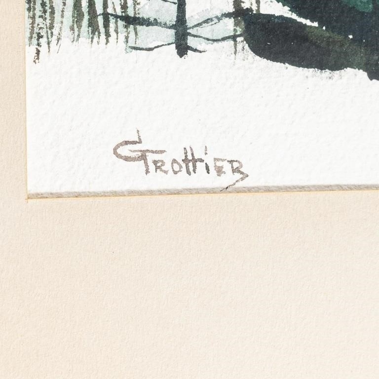 Gerald Trottier | GERALD TROTTIER WINTER LANDSCAPE WATERCOLOUR | MutualArt