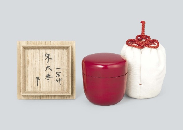 Ikkan Hiki Xiv | Red natsume (tea caddy | MutualArt